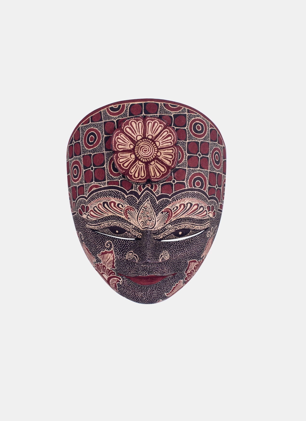 Wooden Batik Mask - Topeng Mahkota Ukir – Pithecanthropus Bali
