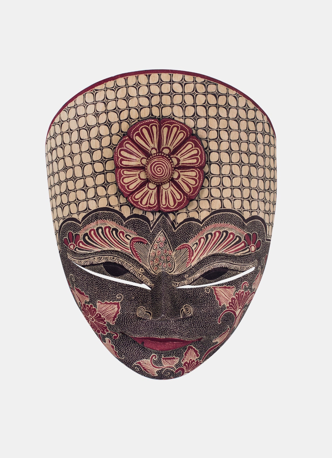 Wooden Batik Mask - Topeng Mahkota Ukir – Pithecanthropus Bali