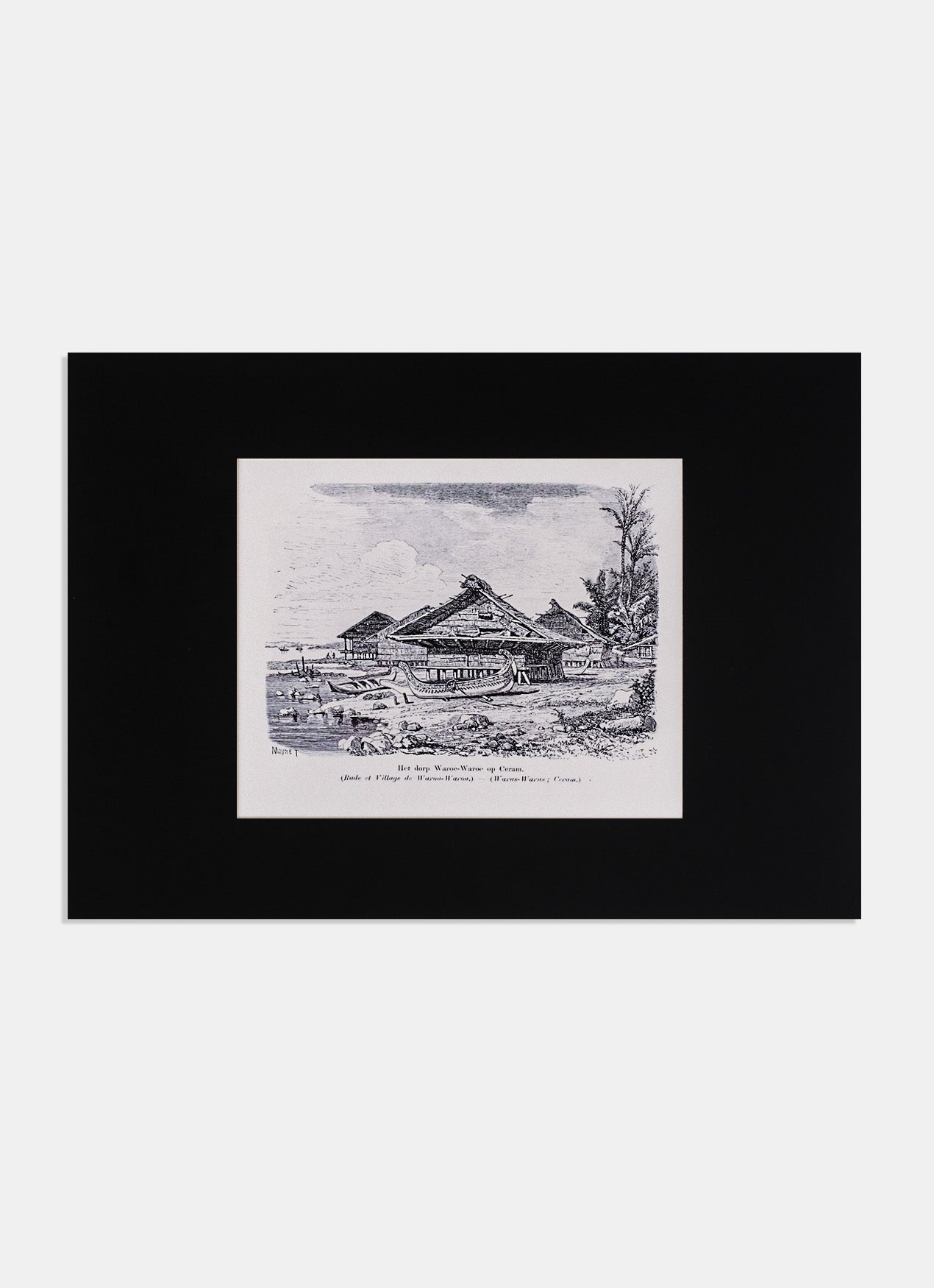 Repro Engraving - Het dorp Waroe-Waroe op Ceram (Rade et Village de Wa ...