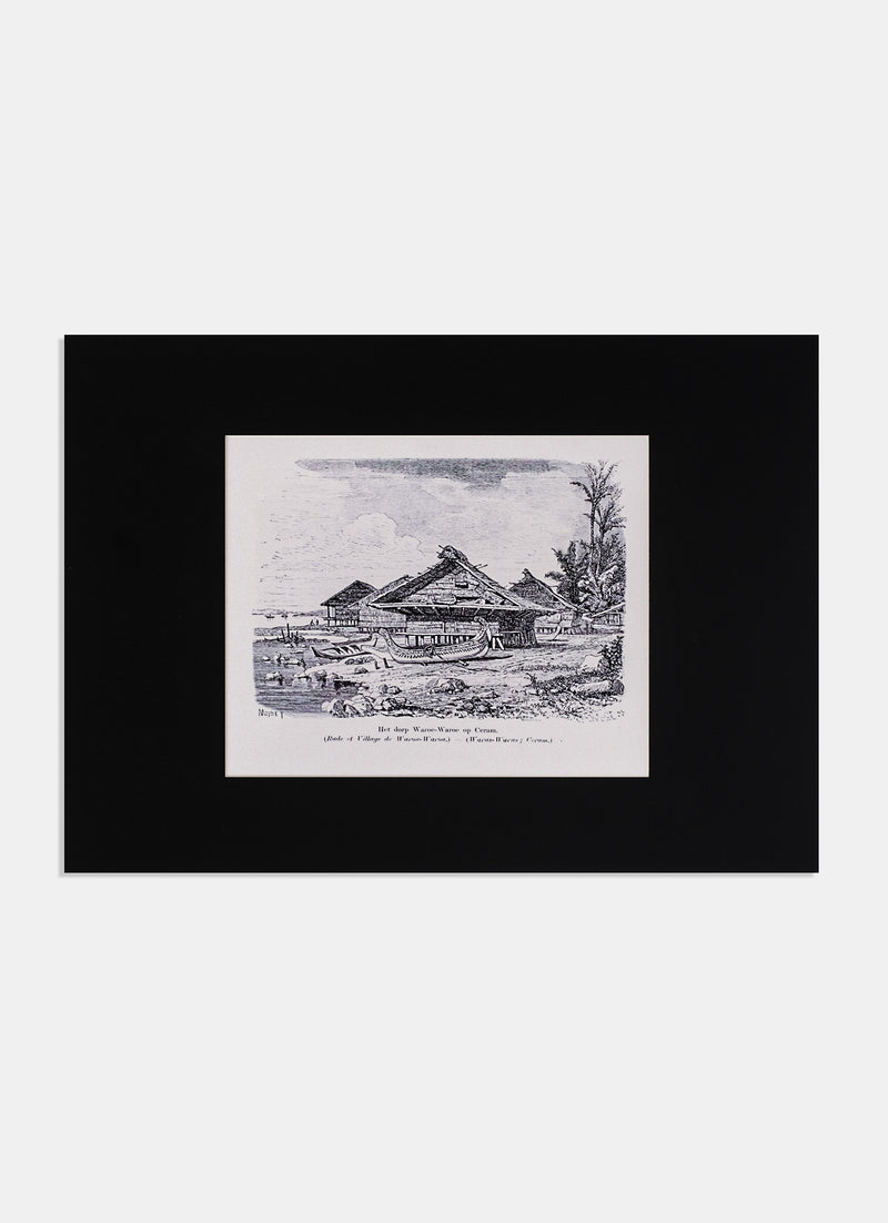 Repro Engraving - Het dorp Waroe-Waroe op Ceram (Rade et Village de Wa ...