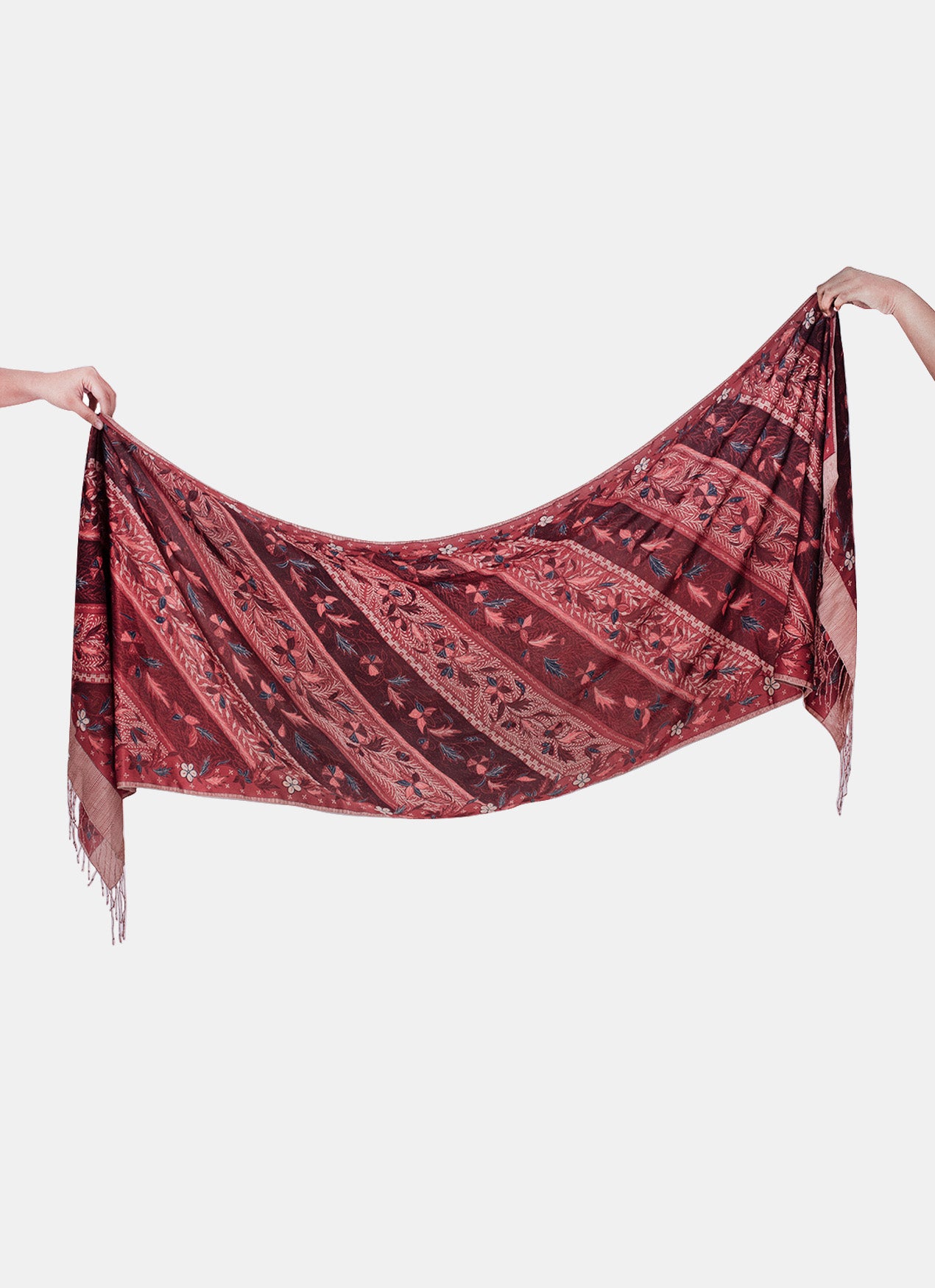 Medium Silk Scarf – Madura Bunga Lereng Merah – Pithecanthropus Bali