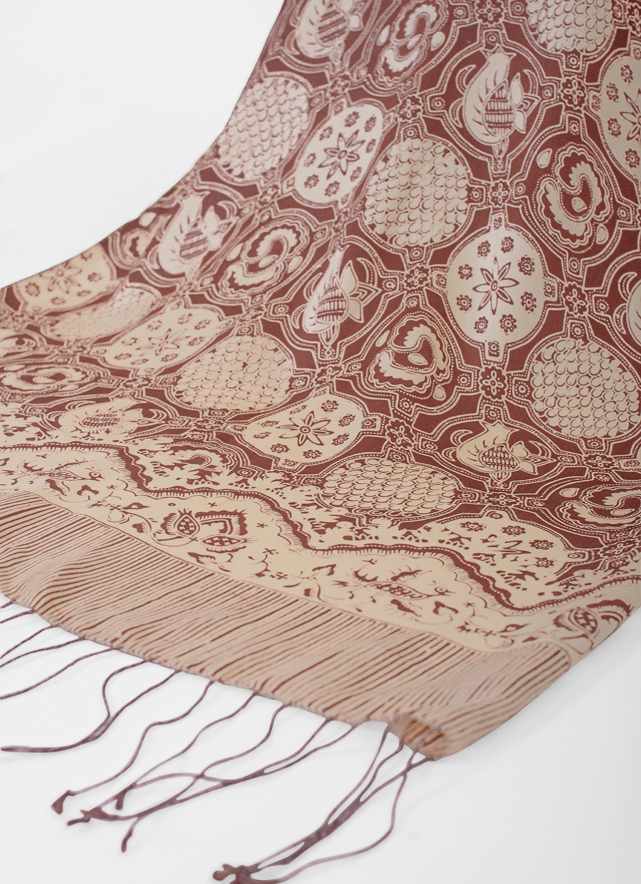 Medium Silk Scarf – Lasem Bulat Merah – Pithecanthropus Bali