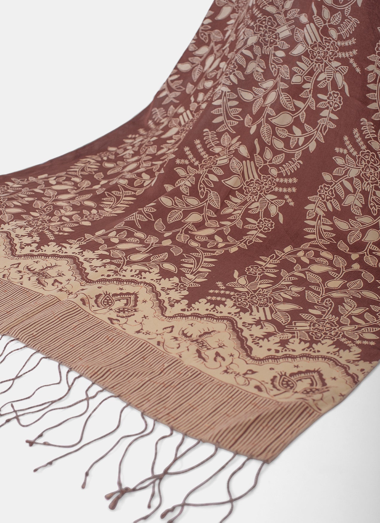 Medium Silk Scarf – Lasem Bunga Sulur Merah – Pithecanthropus Bali