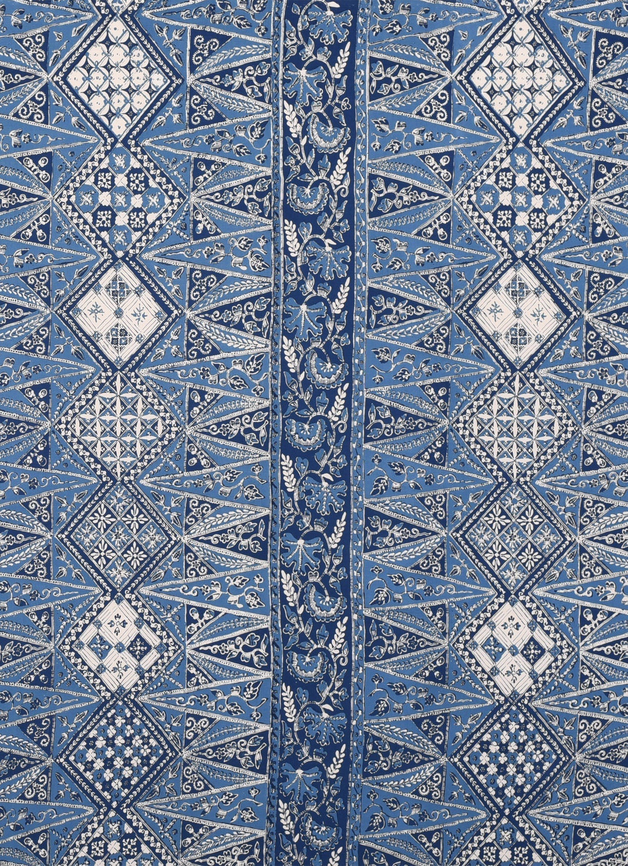 Printed Rayon Fabrics - Tumpal Biru – Pithecanthropus Bali